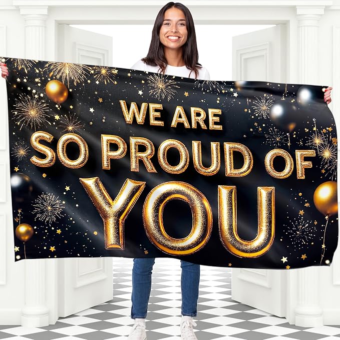 Amazon.com: We Are So Proud Of You Banner - Congratulations Banner ...