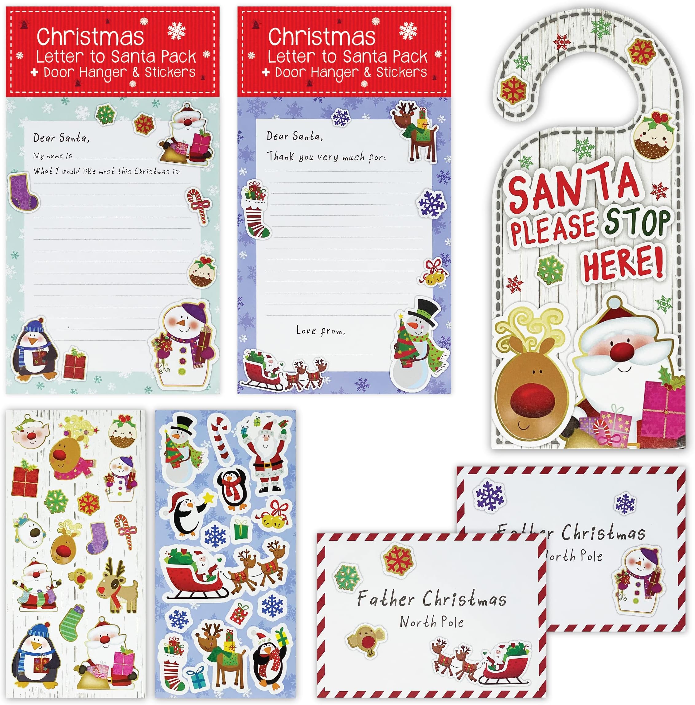 Henbrandt Christmas Letter to Santa Claus 5 Piece Activity Pack for ...