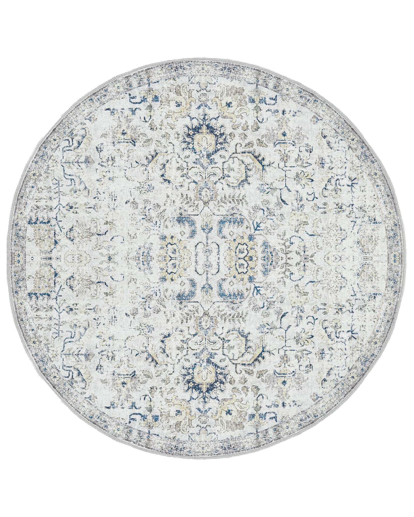 Amazon.com: jinchan Round Rug 7ft Area Rug Washable Vintage Indoor ...