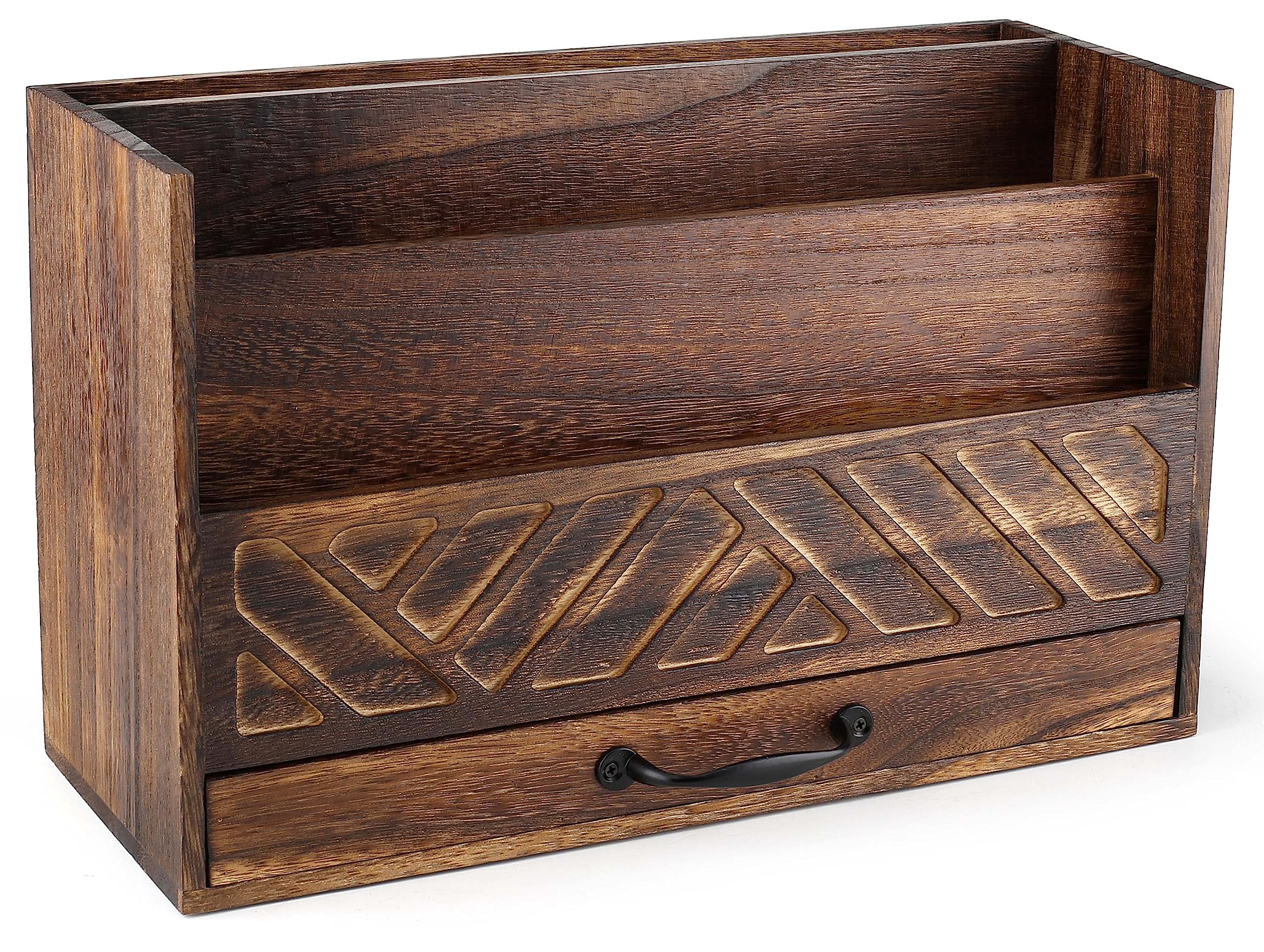 Amazon.com : Wood Office Desk Organizers and Storage, Wood Mail Bill ...