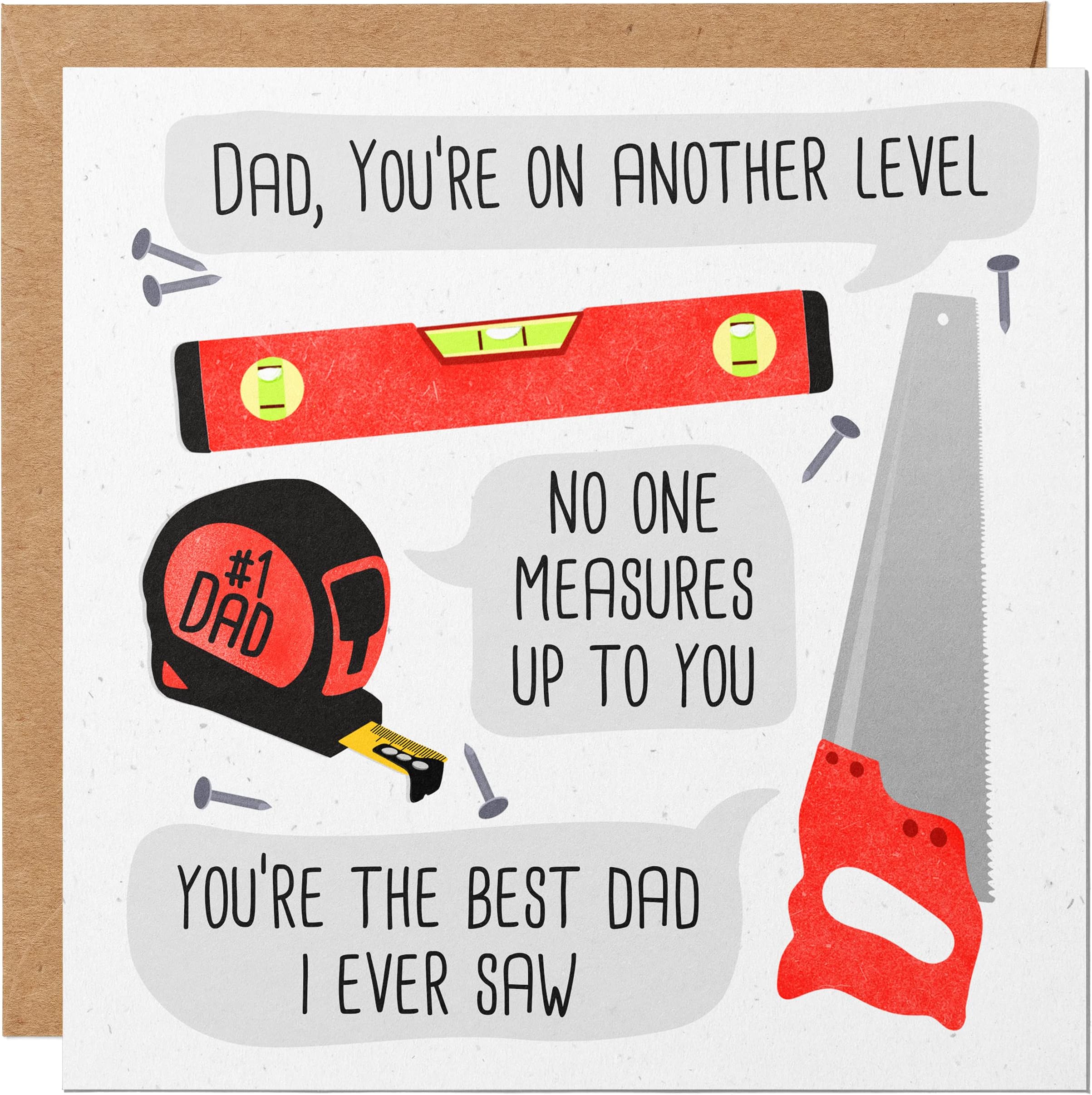 Happy Fathers Day Card with Funny Tools - Funny Dad Birthday Card from ...