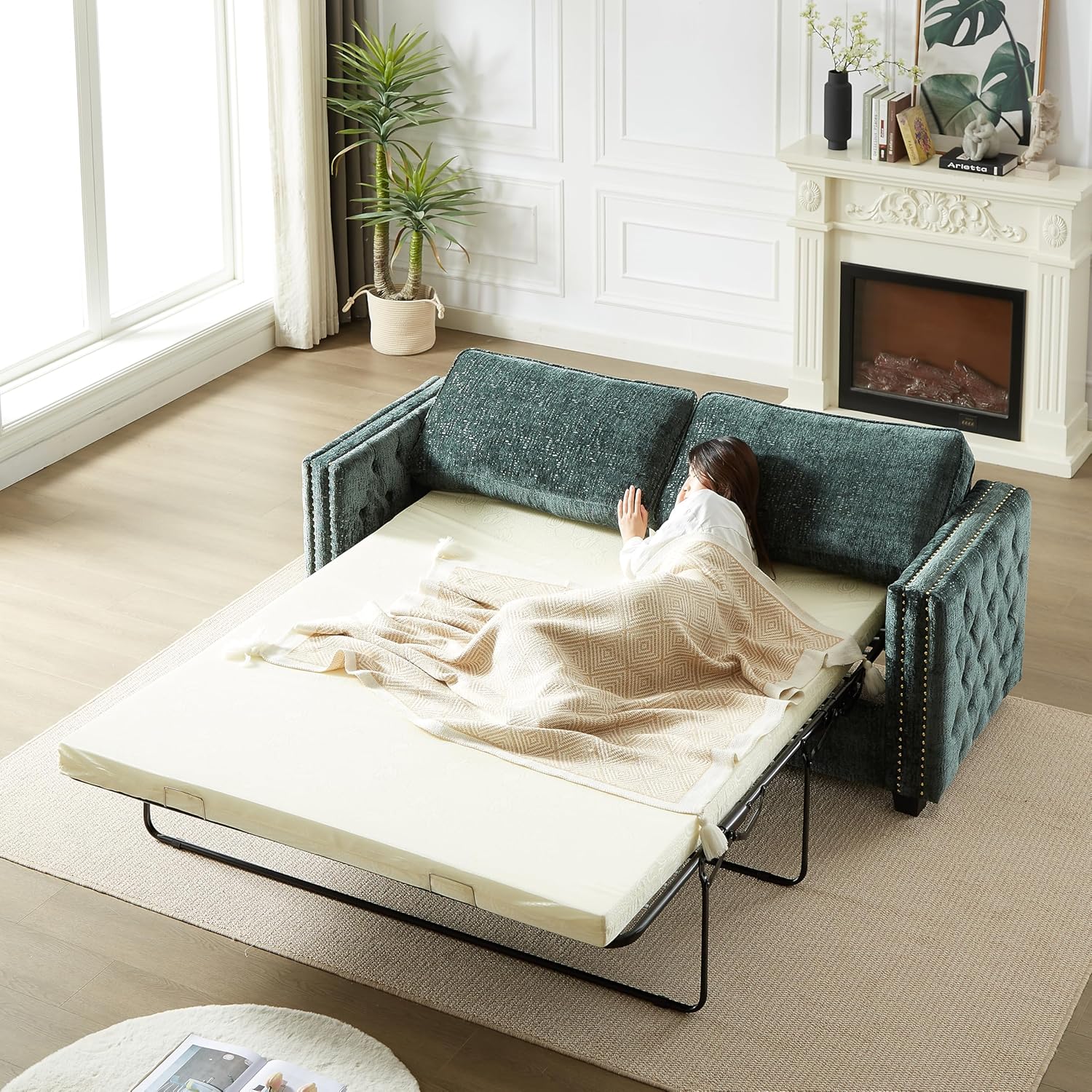 Amazon.com: Queen Size Pull Out Sofa Bed, Pullout Couch Bed with ...