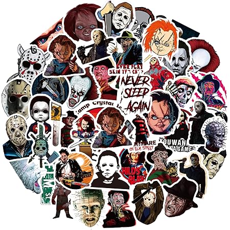 Amazon.com: Horror Movie Killer Stickers 50PCS Waterproof Vinyl ...