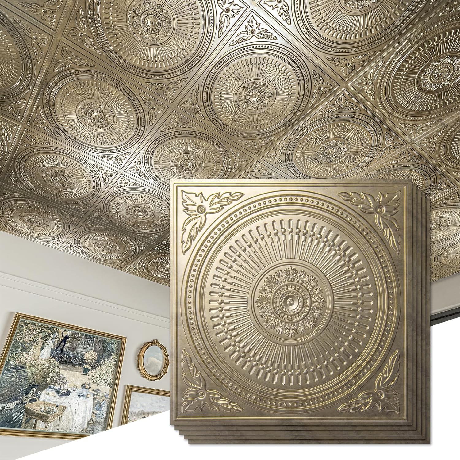 Amazon.com: Art3d 12-Pack Drop Ceiling Tiles 2x2 FT, Decorative Easy ...