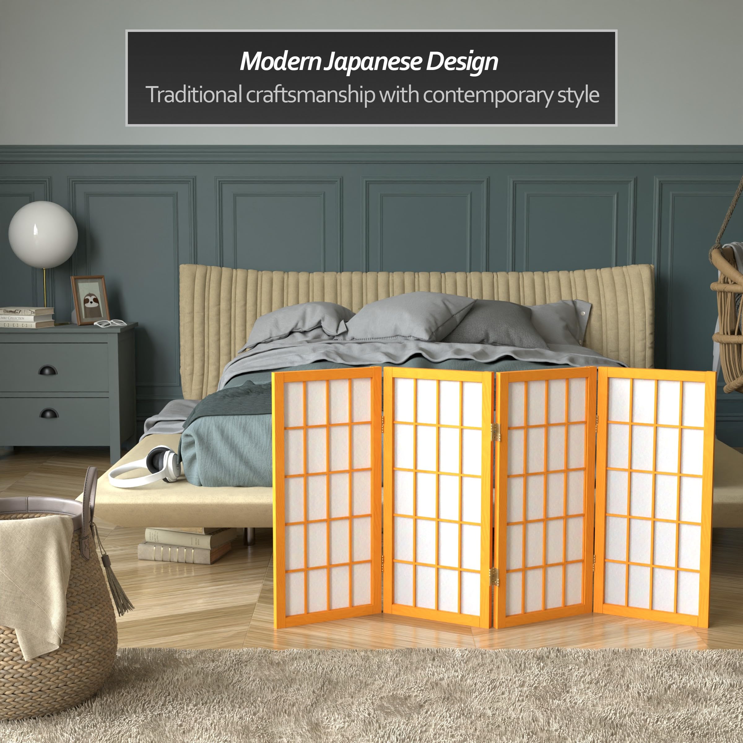 Snapklik.com : 2 Ft. Short Desktop Window Pane Shoji Screen