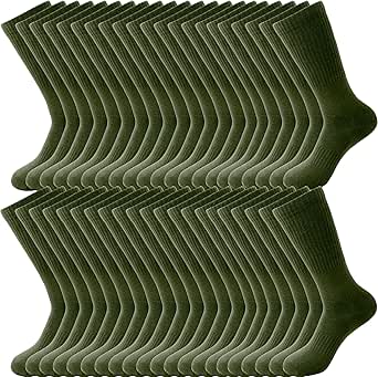 Amazon.com: 21 Pairs Army Green Socks Warm Military Socks Military ...