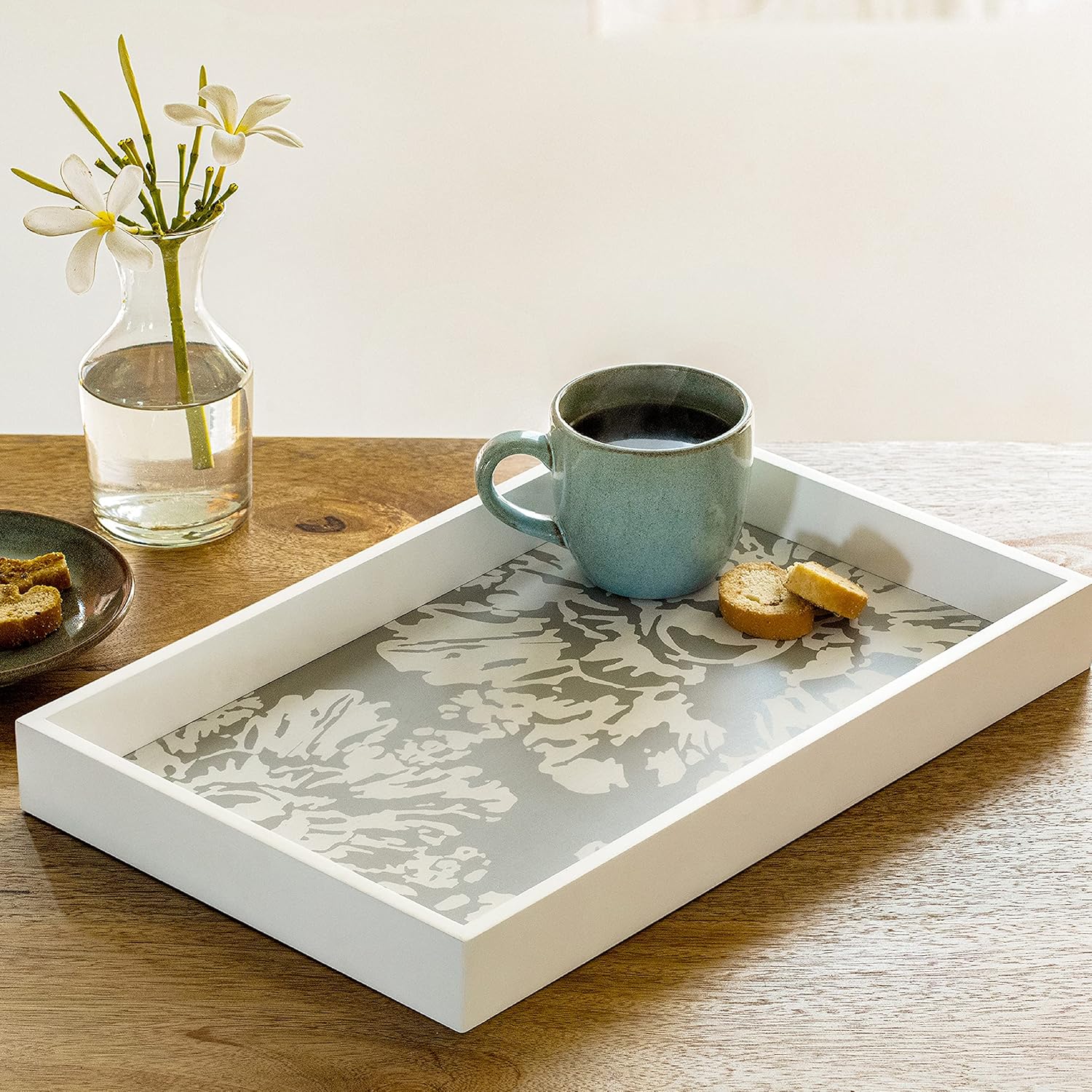 Ellementry Shades of Grey Wooden Tray for Serving and Organizing ...