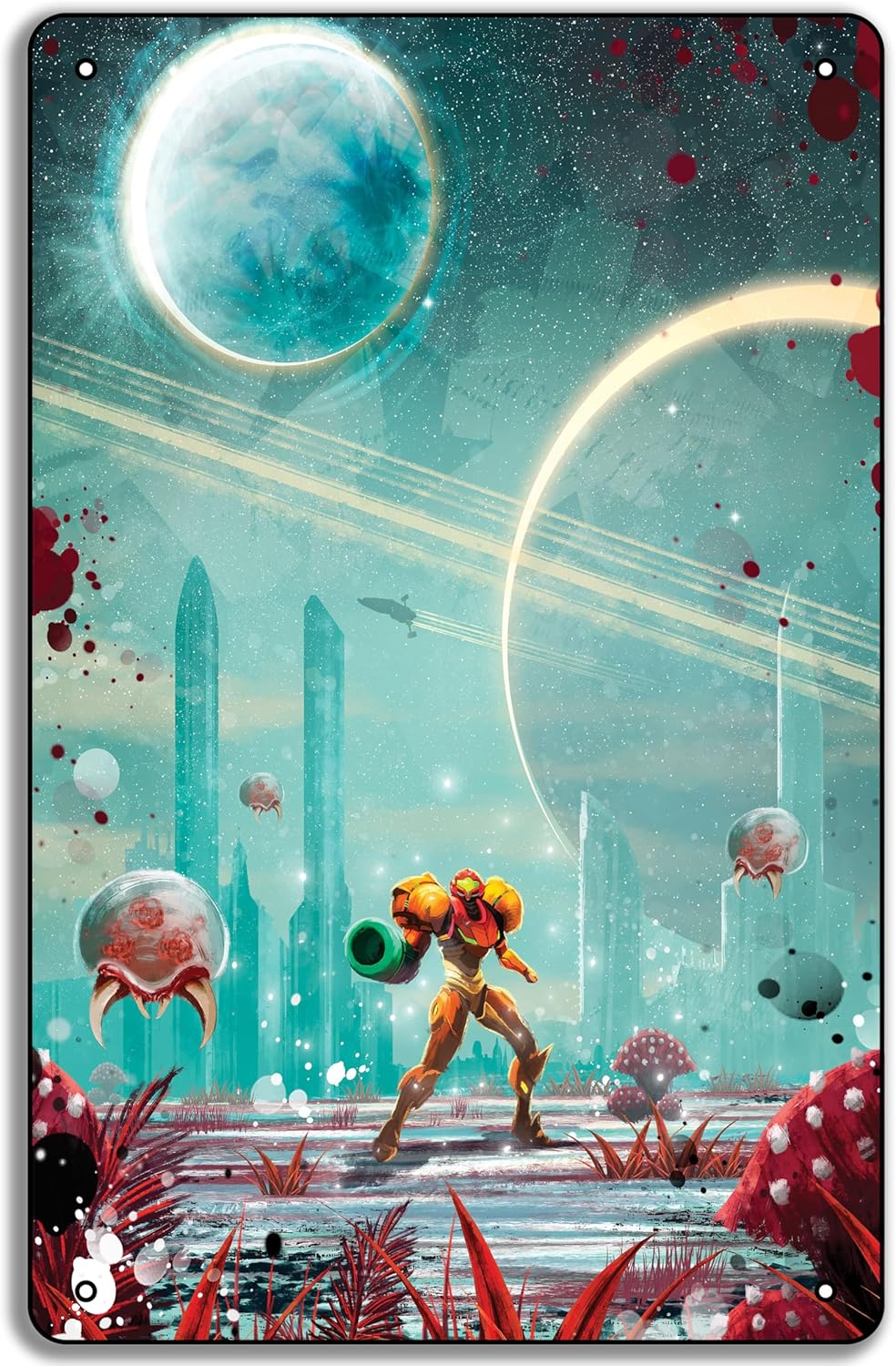 Amazon.com: Super Metroid Posters Paintings Poster 8 x 12 Inch Metal ...