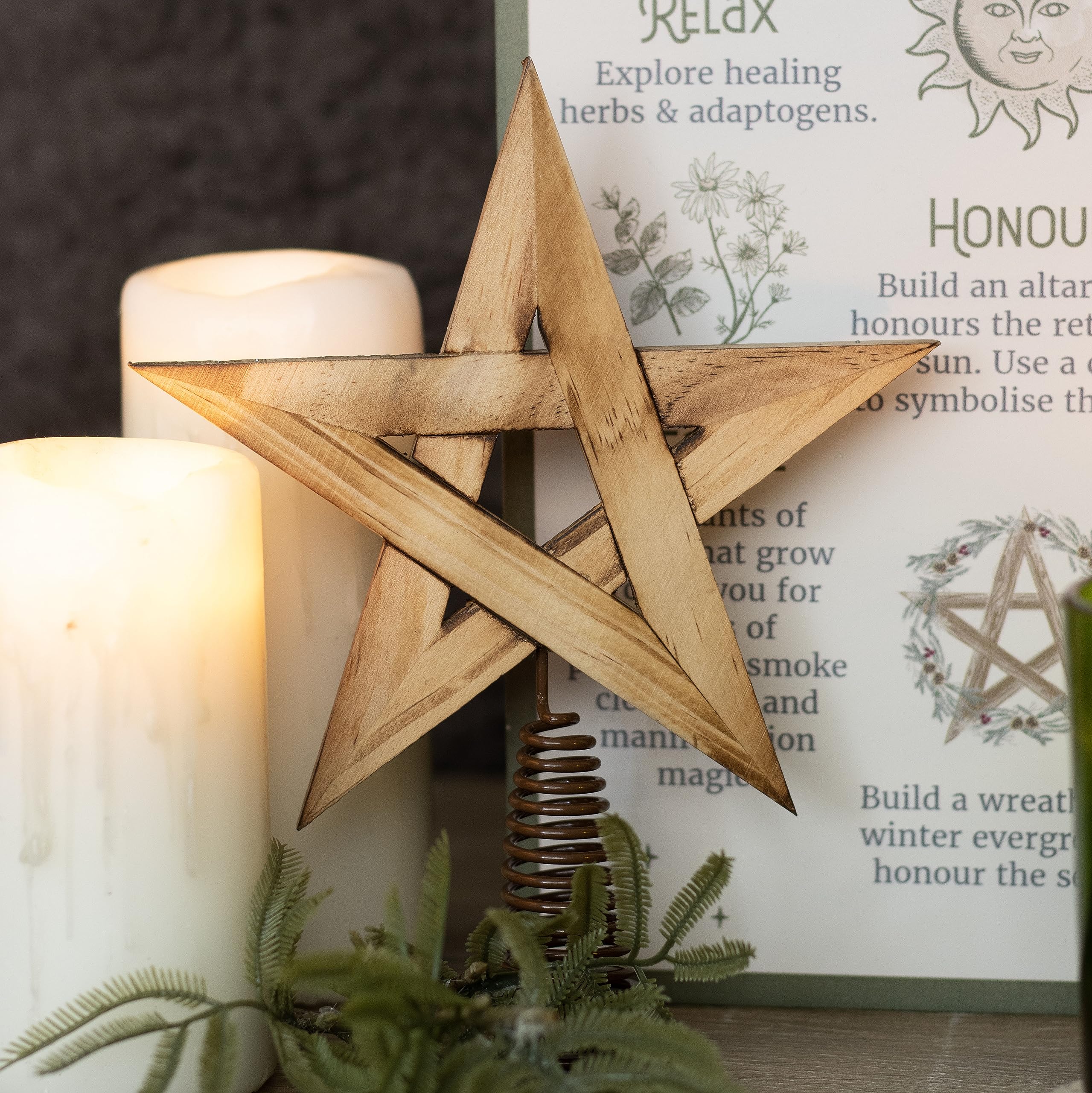 Sols Pagan Tree Toppers Hillban 7 Inch Pentagram Tree Topper Pentacle