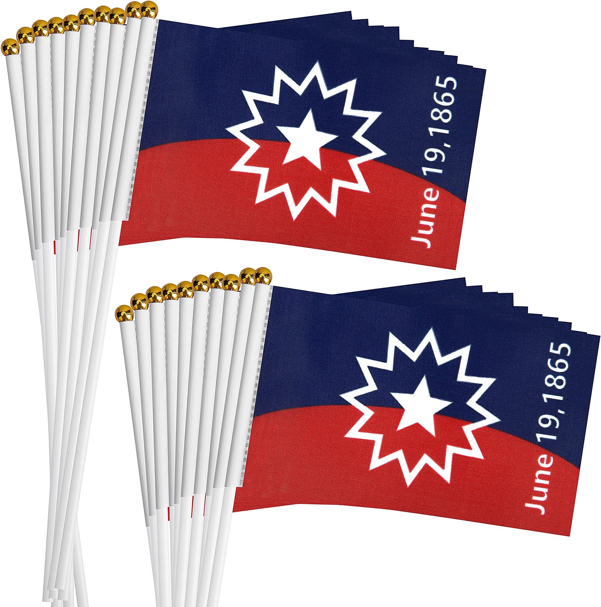 Amazon.com: 20 Pack Small Juneteenth Handheld Flags Sticks- June 19th ...