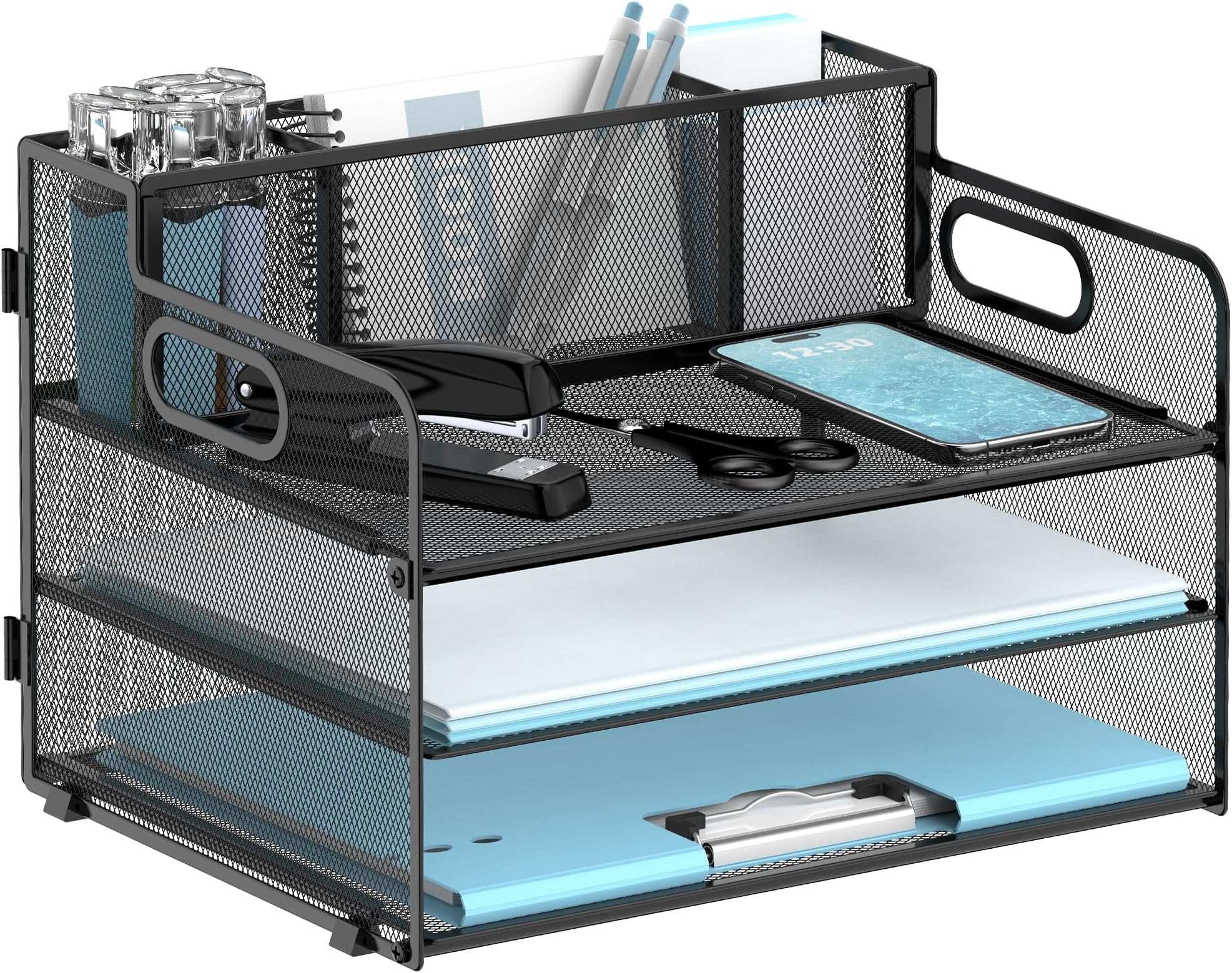 Amazon.com: Simple Houseware 5-Tier Document File Tray with Supplies ...