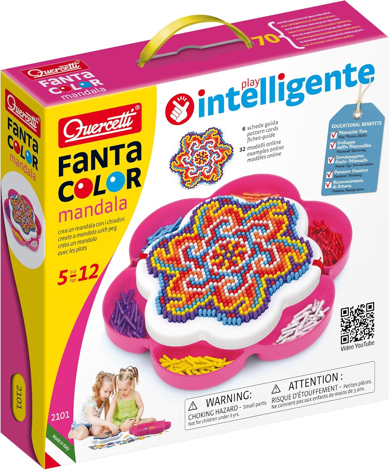 Amazon.com: Quercetti FantaColor Mandala Designer - Create Mosaic Art ...