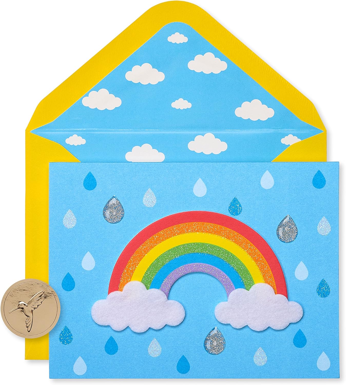 Amazon.com : Papyrus Blank Cards with Envelopes, Rainbow with Glitter ...