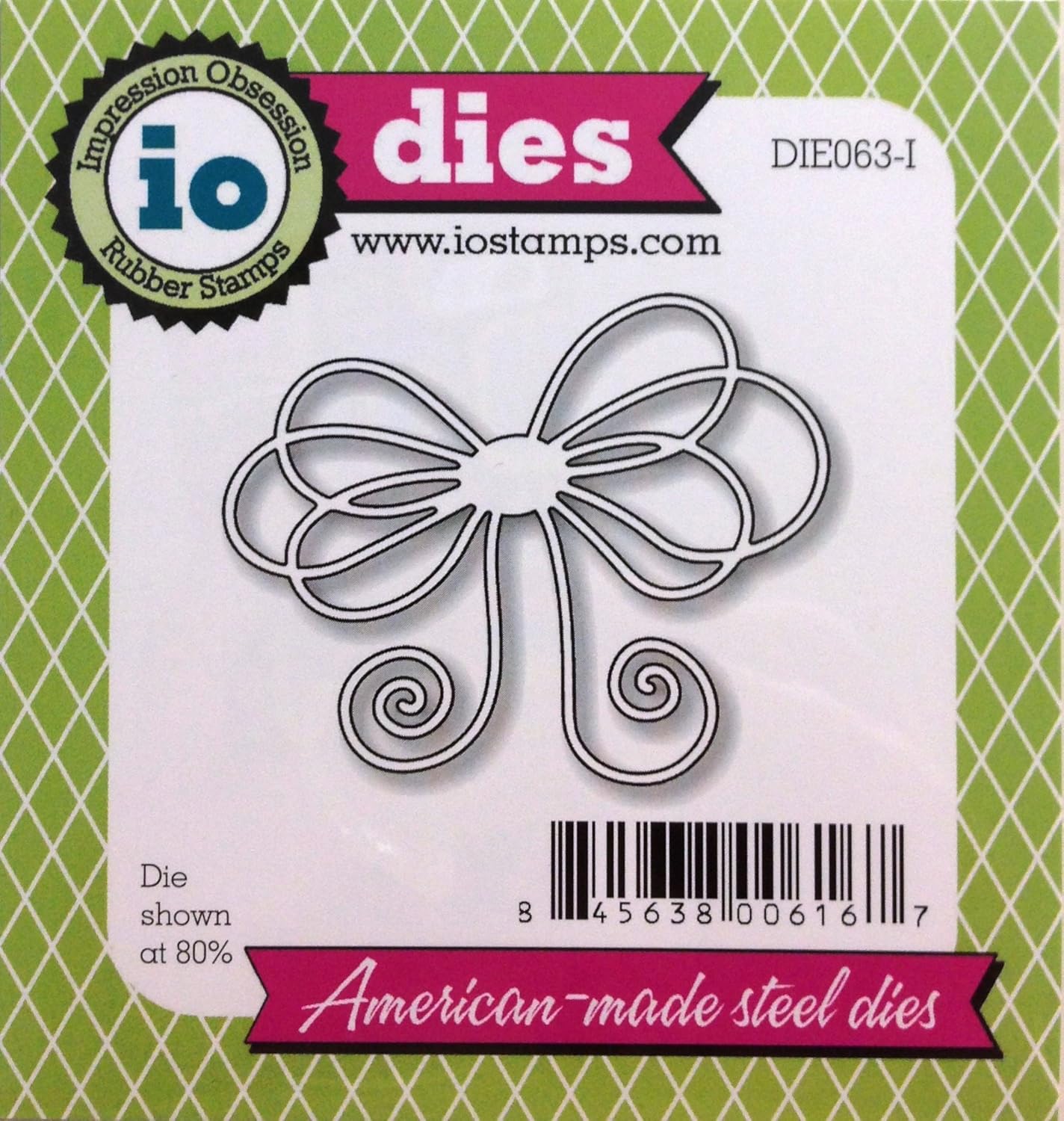 Amazon.com: Impression Obsession io Steel Die # DIE063-I Large Bow US ...