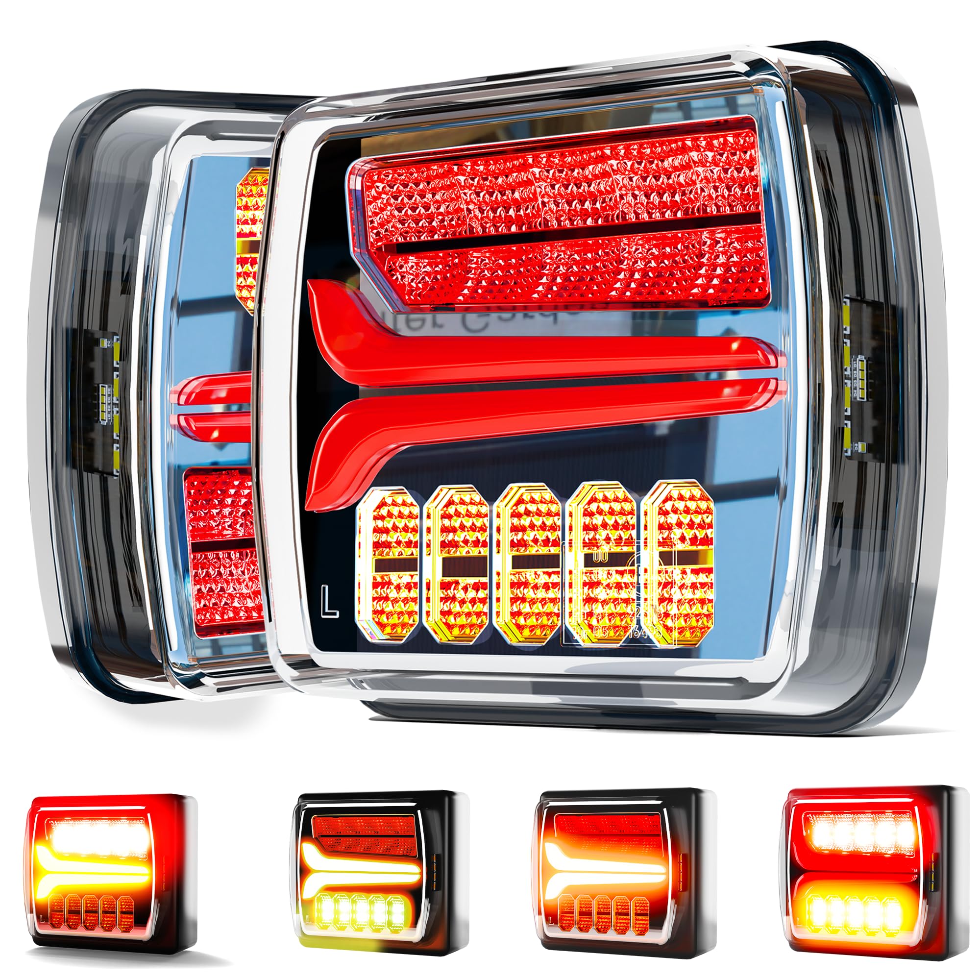 Amazon.com: Ciascy 2PCS Rechargeable Magnetic Wireless LED Trailer Rear ...