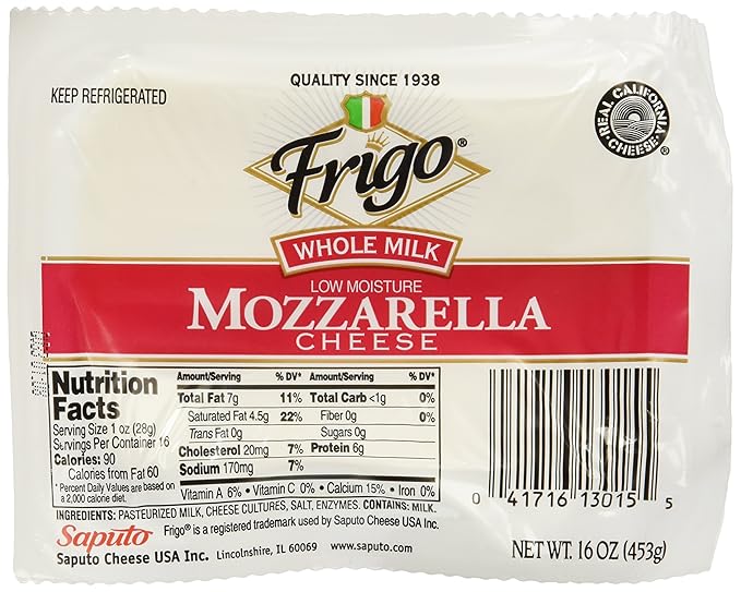 Amazon.com: FRIGO Whole Milk Mozzarella Ball, 16 OZ : Grocery & Gourmet ...