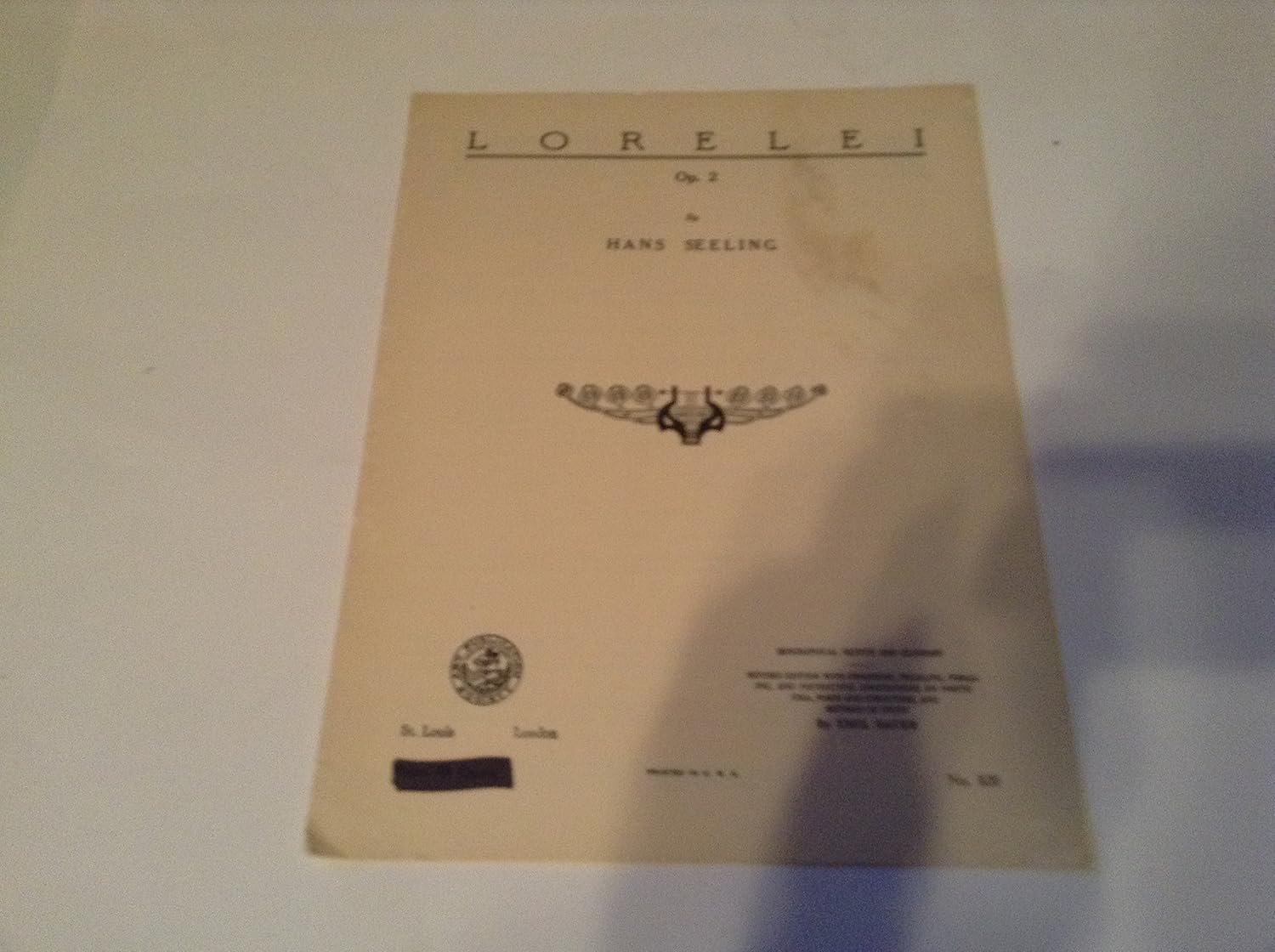 Lorelei Sheet Music Op 2: HANS SEELING: Amazon.com: Books