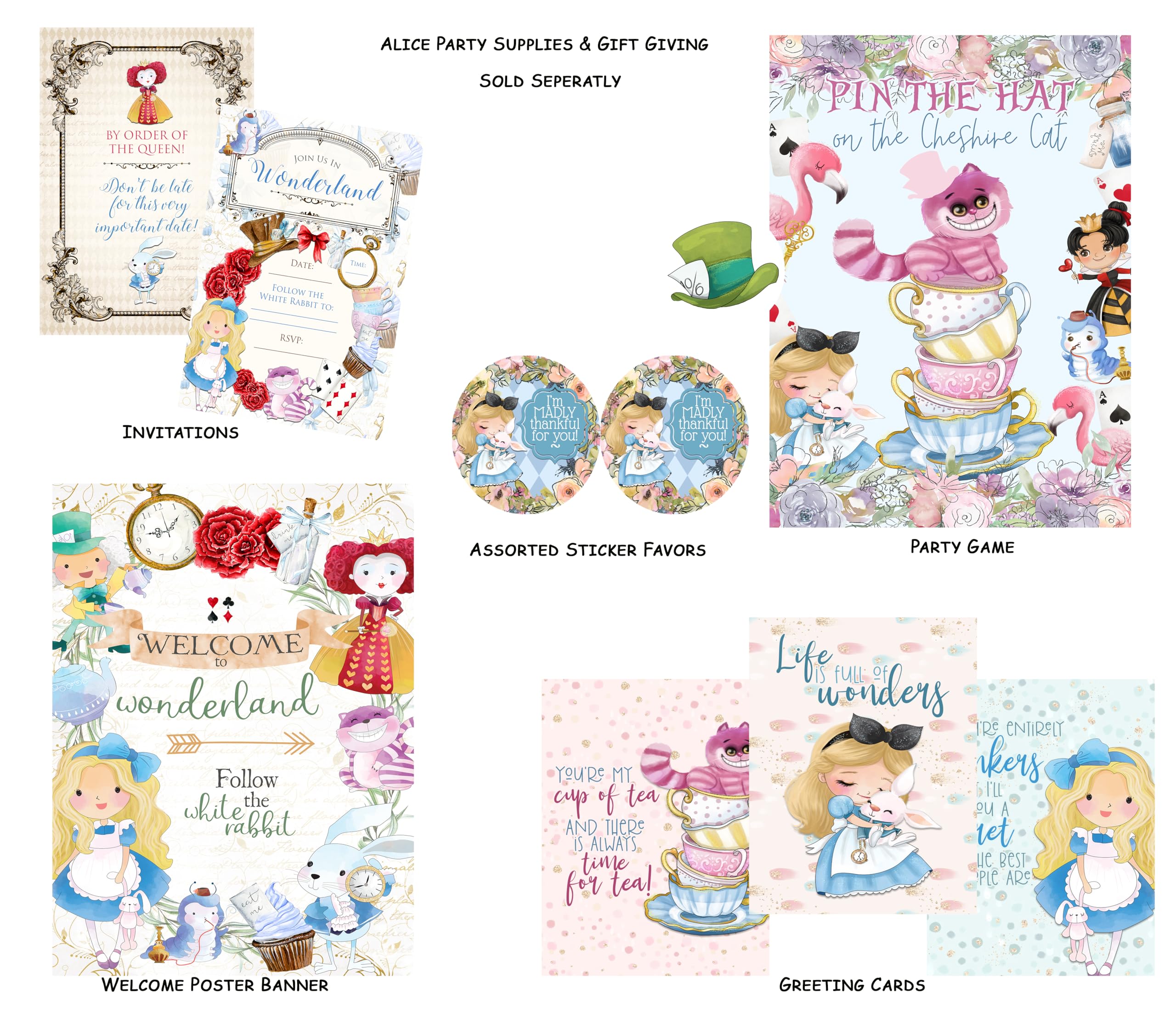 Alice And Wonderland Invitations Goodie Designs Alice In Wonderland