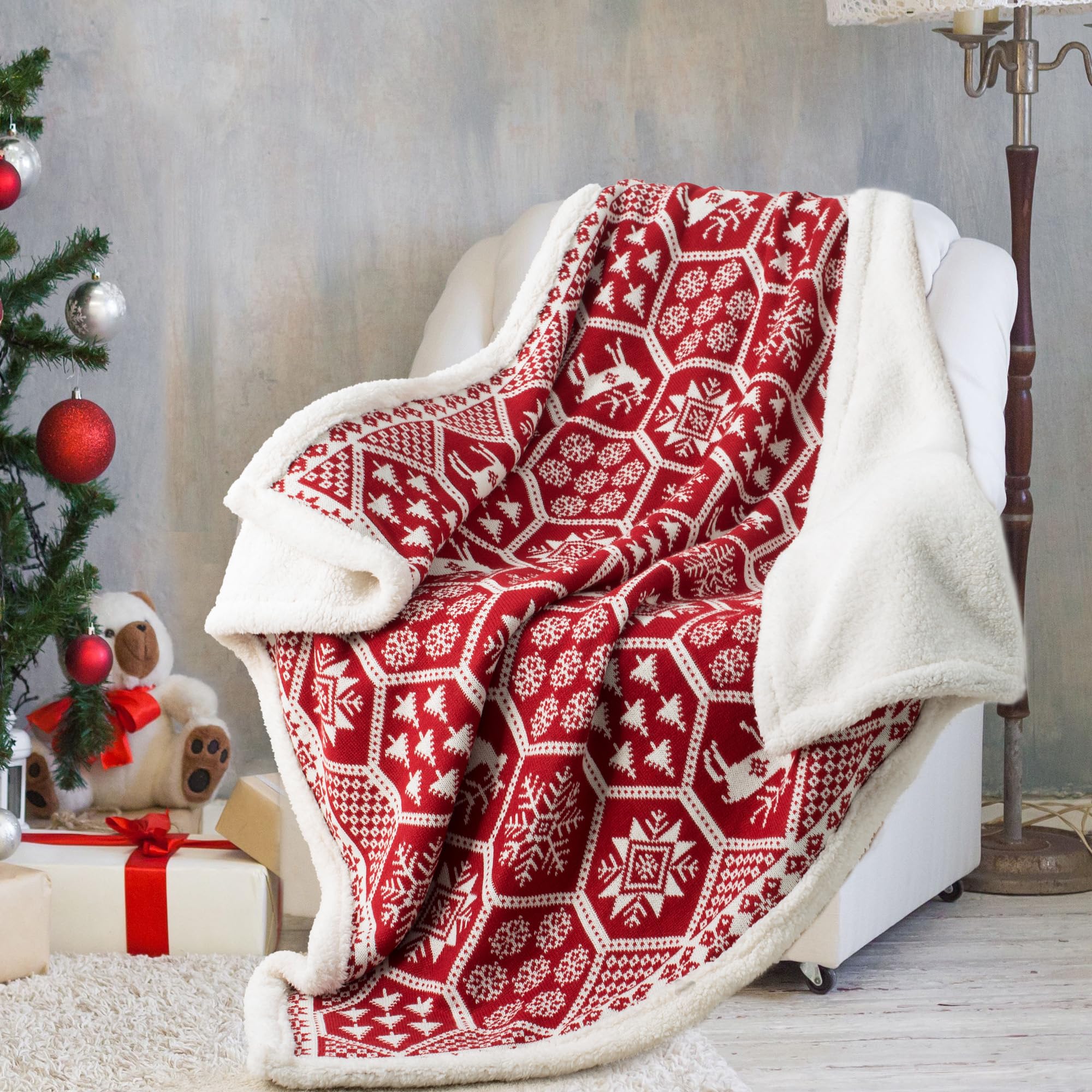 Amazon.com: GINAMUSE Christmas Sherpa Throw Blanket for Couch - 50x60 ...