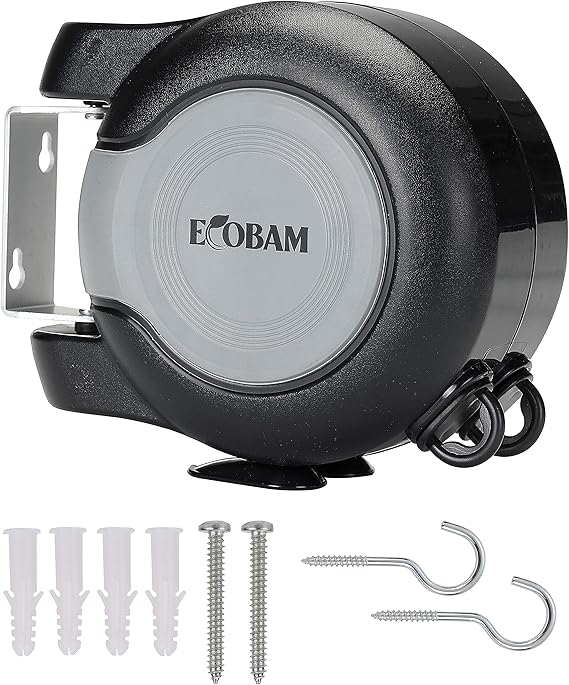 EcoBam Retractable Reel Washing Lines, Wall Mounted Laundry Drying ...