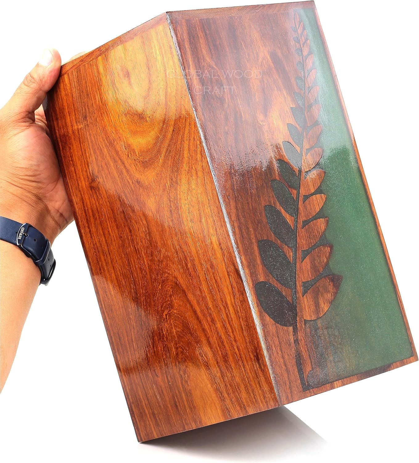 Amazon.com: Rosewood Handcrafted Wooden Rectangular Ash Cremation Urn ...