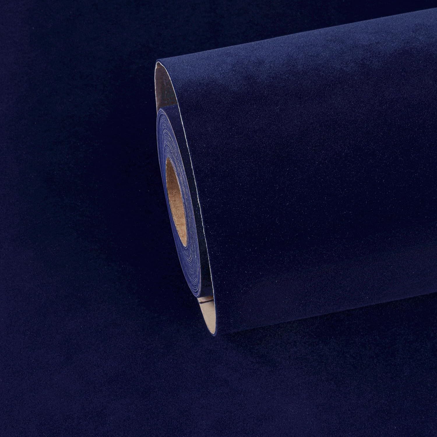ReWallpaper Royal Blue Velvet Fabric Wallpaper Self Adhesive Flocking ...
