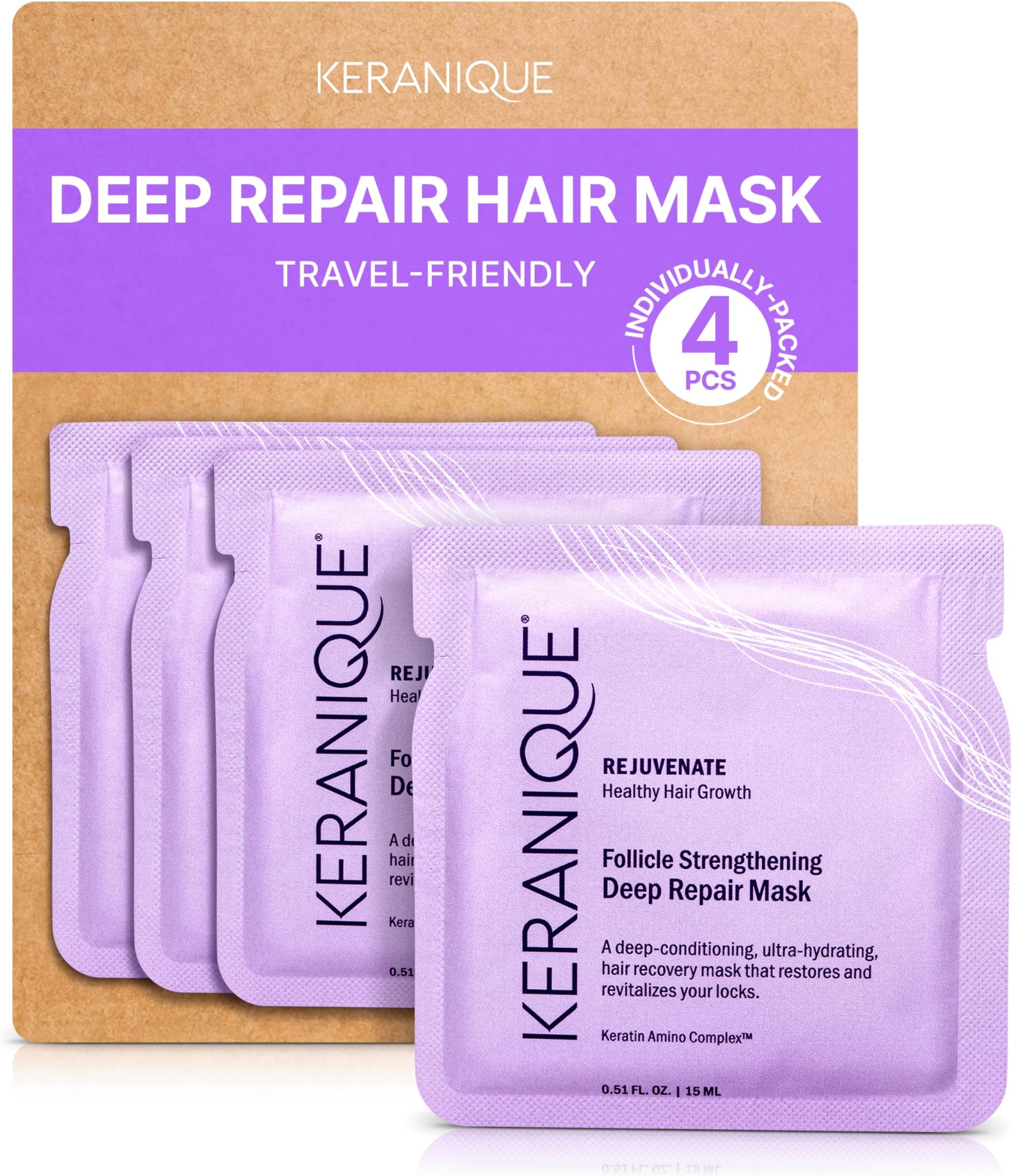 Amazon.com: Keranique Hair Mask - Deep Repair and Intense Hydration for Damaged, Dry, Fine Hair ...