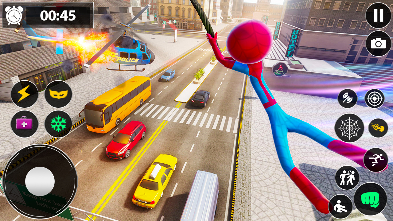 Amazing Flying Stickman Rope Gangster Spider Hero Games: Real Spider ...