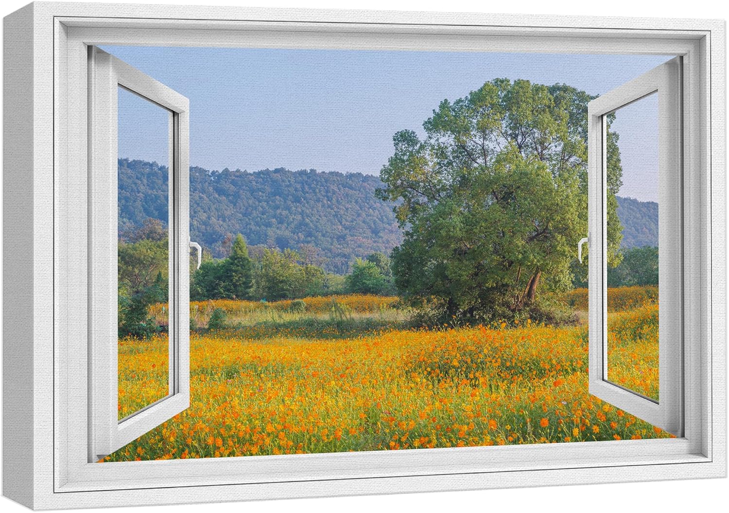 Amazon.com: wall26 Canvas Print Wall Art Window View Countryside Yellow ...