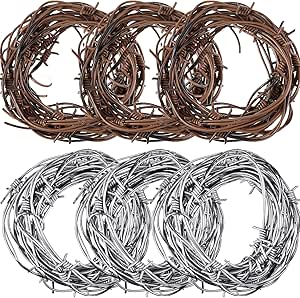 Amazon.com: 49 Feet Fake Rusted Barbed Wire Decoration 6 Pcs Halloween ...