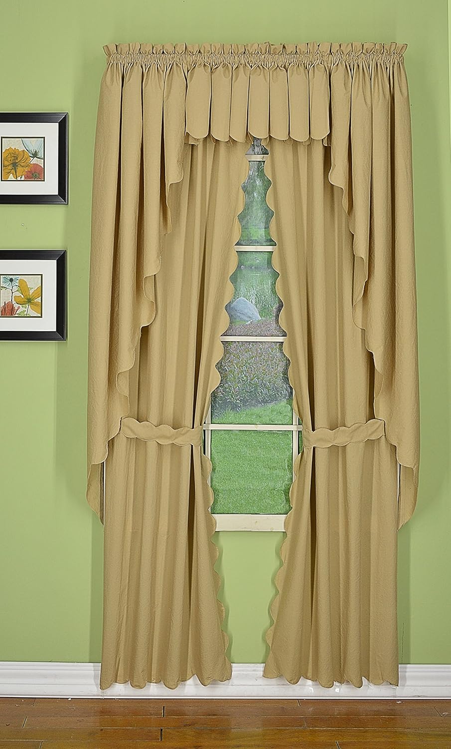 Amazon.com: Today's Curtain, Orleans Scallop Curtain, Linen 63" Panel ...