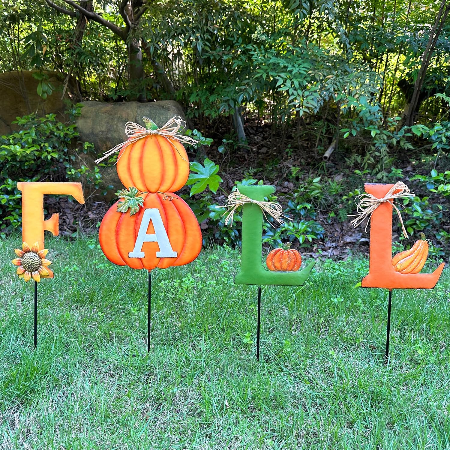 Juegoal 4 Piece Fall Thanksgiving Decorations Outdoor Yard Signs for ...