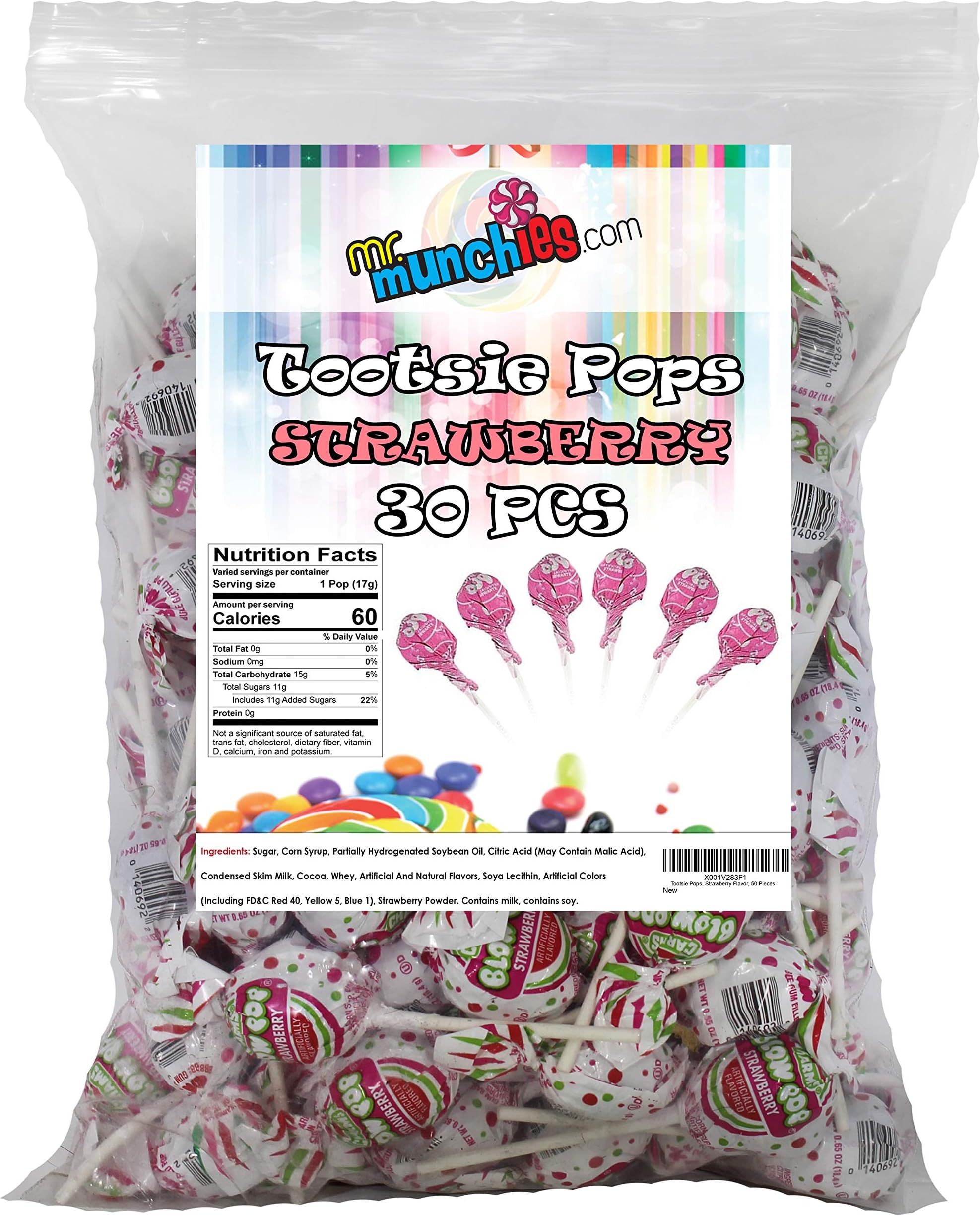 Amazon.com : Charm Blow Pops, Pack of 30 Strawberry : Grocery & Gourmet ...