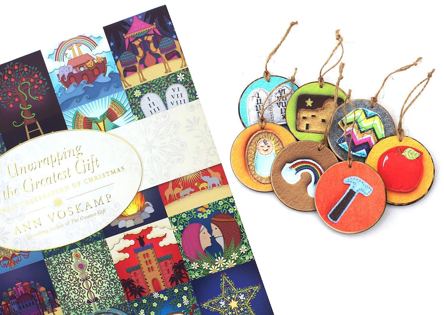 Amazon.com: Wood Jesse Tree Advent Ornaments ~ Unwrapping the Greatest ...