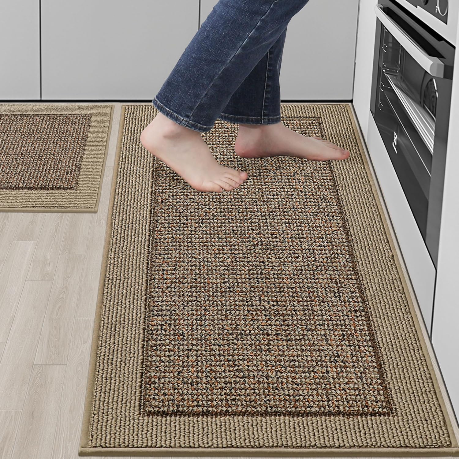 Amazon.com: BEQHAUSE Kitchen Rugs and Mats Set of 2 Non-Slip Kitchen ...