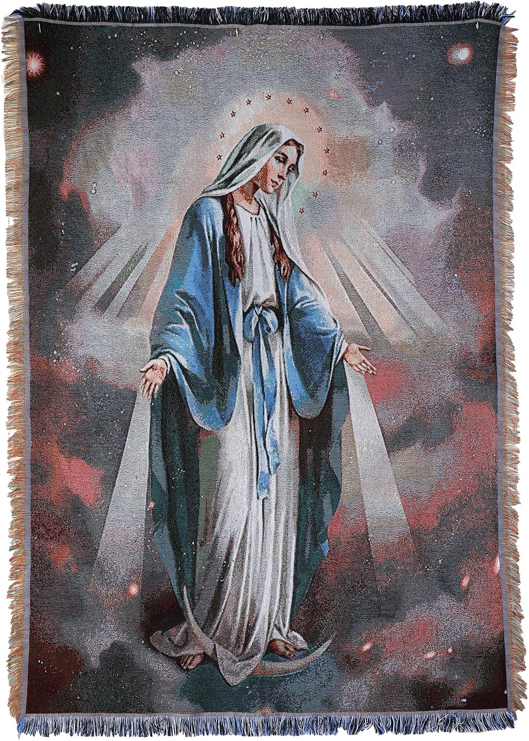 YunTu Manta tejida virgen maría, tapiz con peso de Virgen María, manta ...