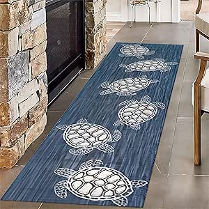 Amazon.com: MUOUCTE Cartoon Turtle Print Runner Rug for Entryway, 2 ...