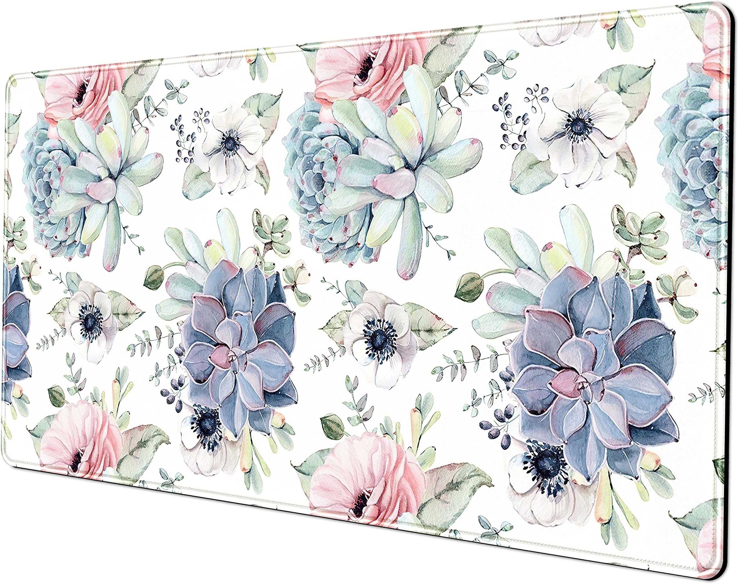 Amazon.com : Cute Large Mouse Pad Desk Mat, Succulents and cactus Big ...