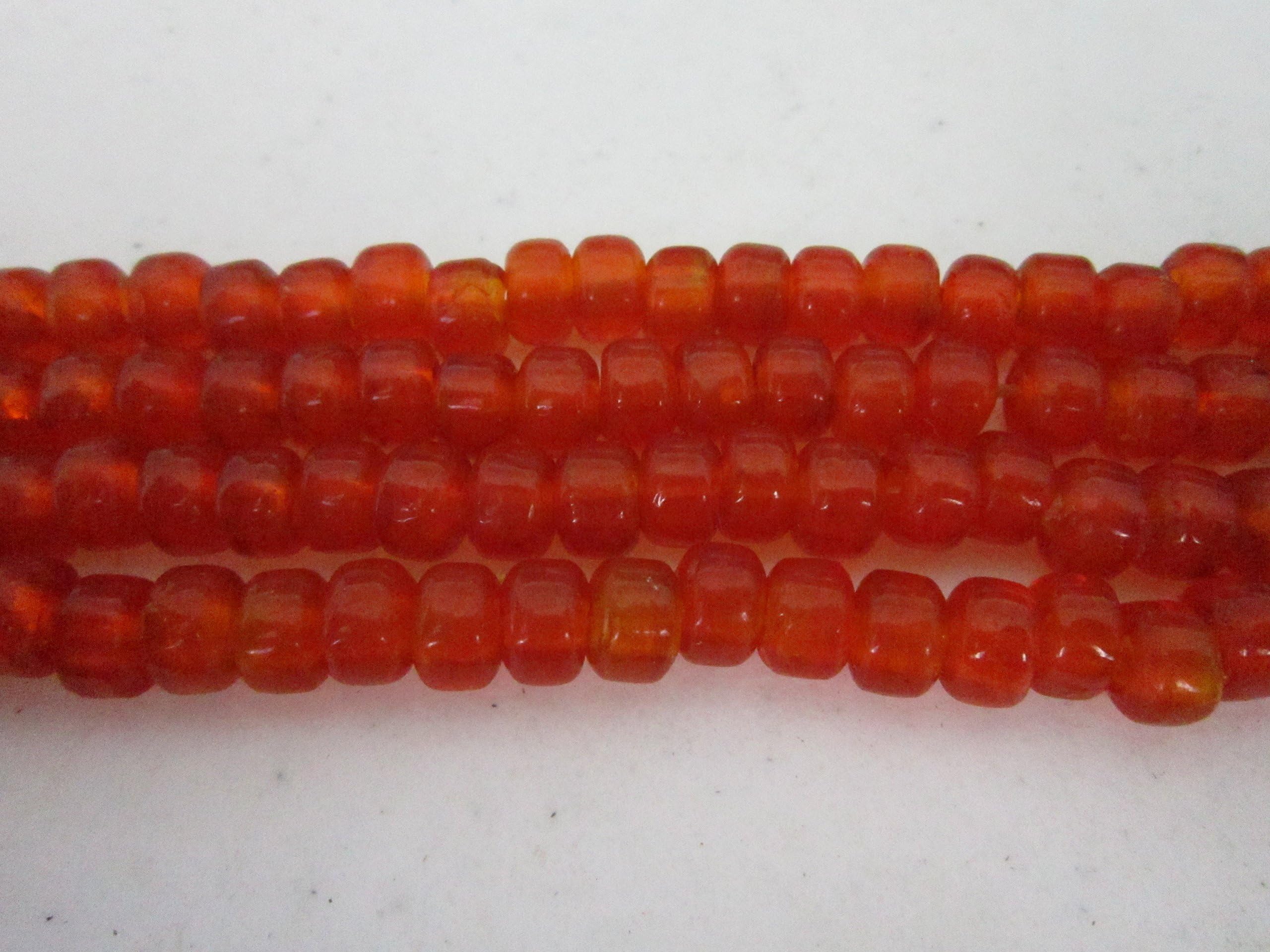 Amazon.com: Red Translucent Glass Crow Pony Beads Jewelry Craft Bead ...