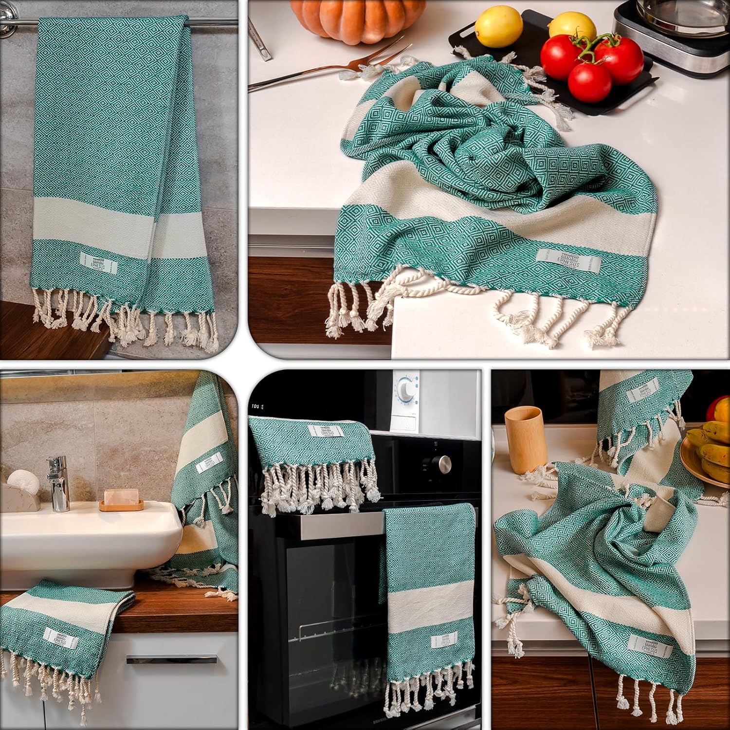 EPHESUS TOWELS Juego de 2 toallas de mano, 18 x 30 pulgadas, 100% ...