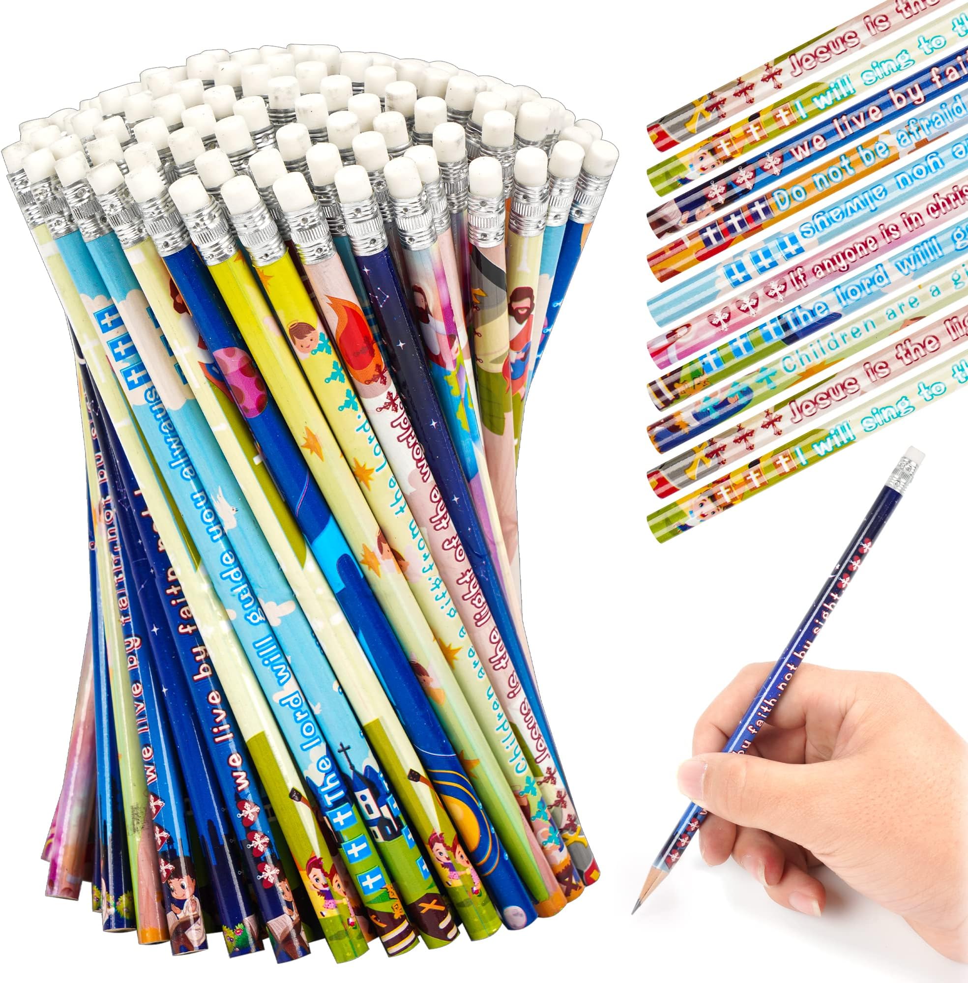 Amazon.com : Kolewo4ever 100 Pieces Bible Verses Pencils with ...