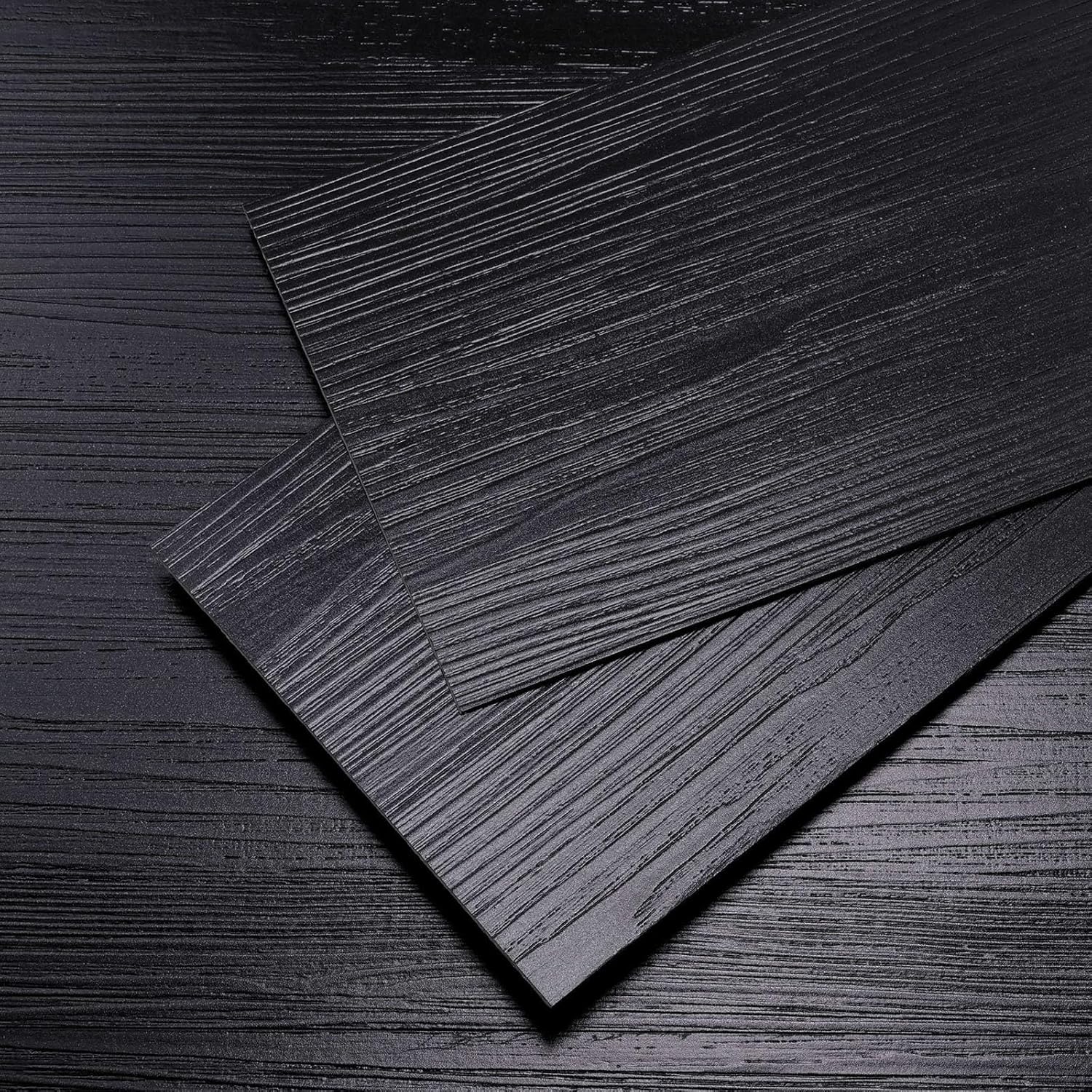 Yun-aeon Black Peel and Stick Floor Tiles 36-Pack 54 Sq Ft Black Stripe ...