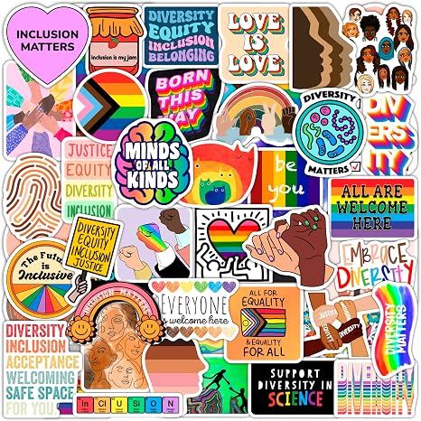 Amazon.com: BulbaCraft Diversity & Inclusion Stickers for Water Bottle ...