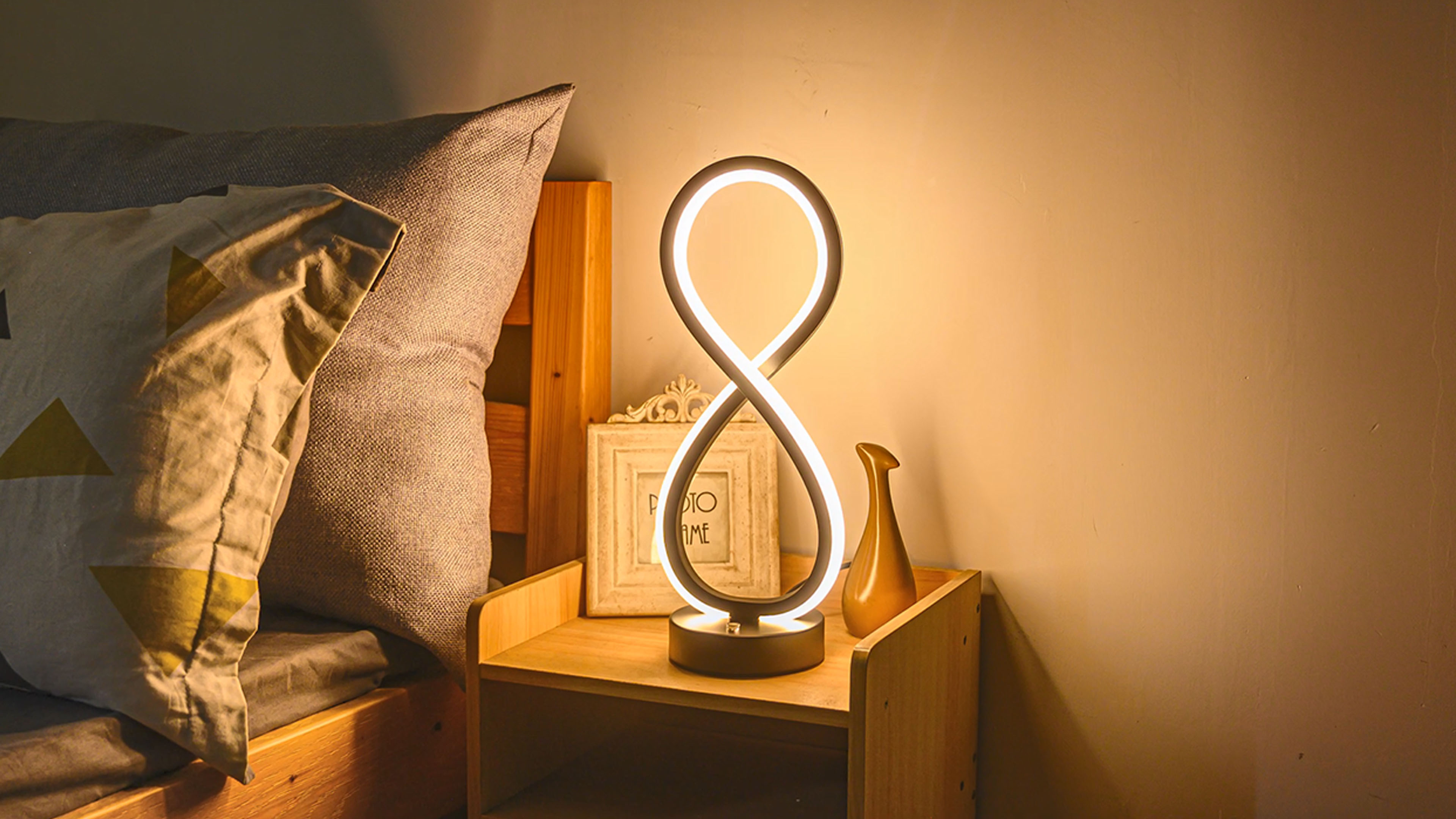 Watch Adebime Modern Spiral Infinity Touch RGB Table Lamp on Amazon Live