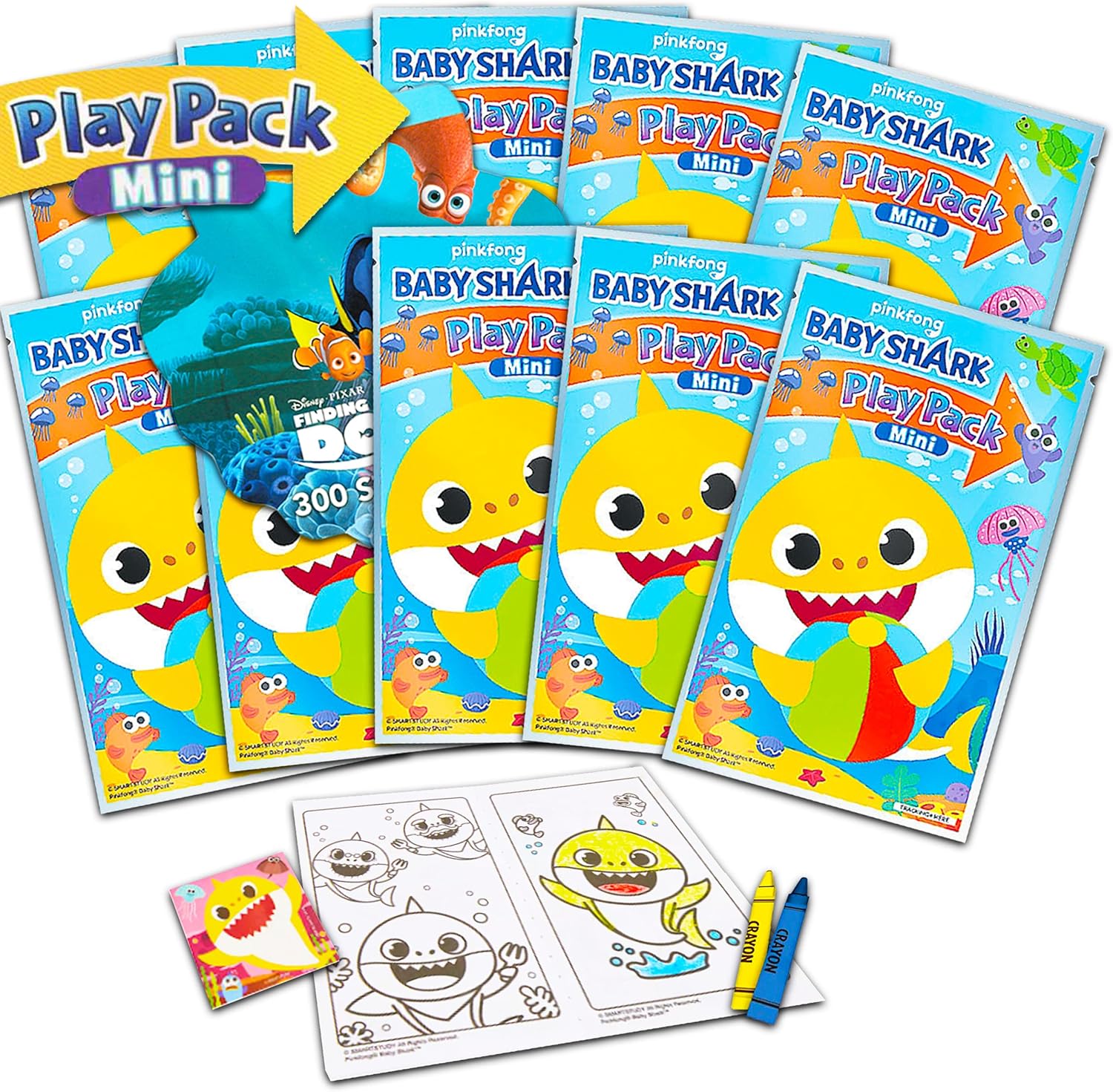 Amazon.com: Pink Fong Baby Shark Party Favors Bundle Baby Shark ...