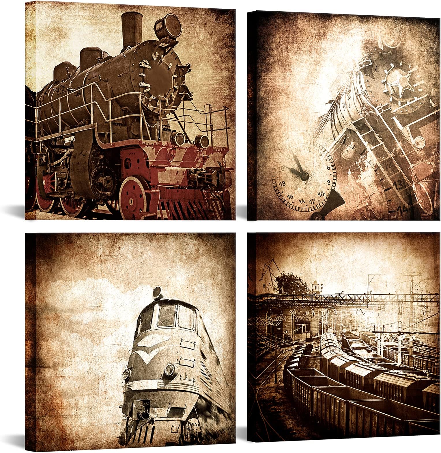 Amazon.com: Railroad Train Patent Prints - Set of 6 (8 inches x 10 ...