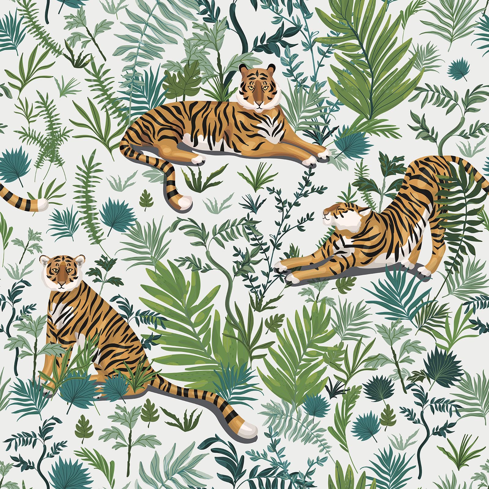 Papel De Parede De Tigre Verde Vetores De Tigre Verde Baixe Vetores