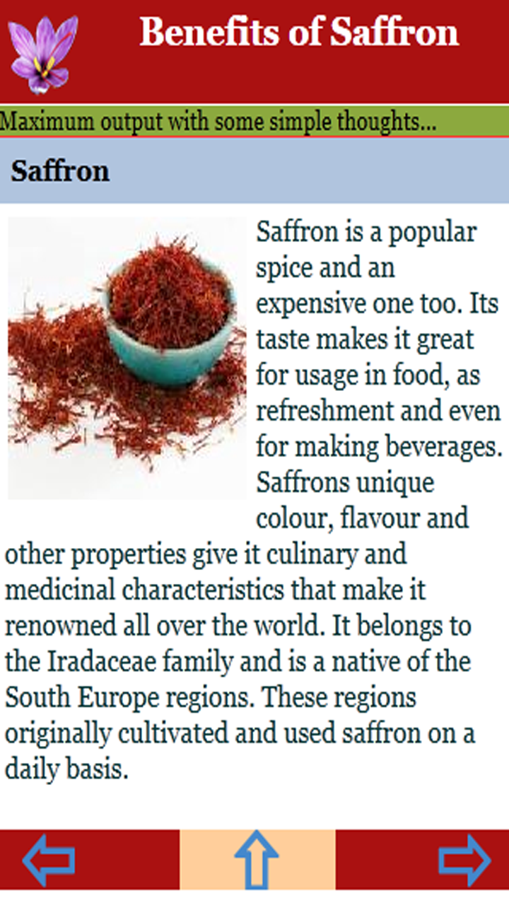 Benefits of Saffron - App on Amazon Appstore