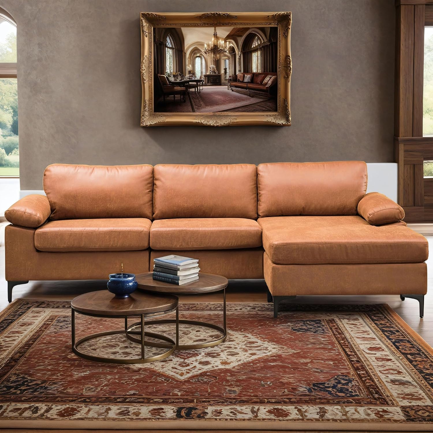 Amazon.com: ALTRIGUS 97" Reversible L Shaped Couch wiht Chase,Mid ...
