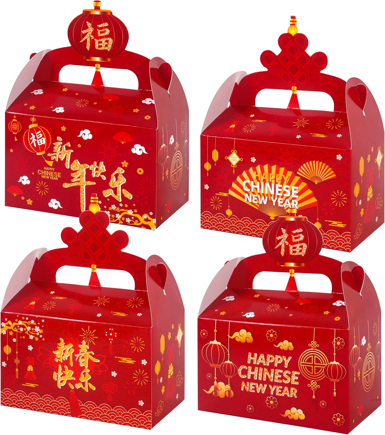 Amazon.com: Happy Chinese New Year Treat Boxes Decoration 12pcs 2023 ...